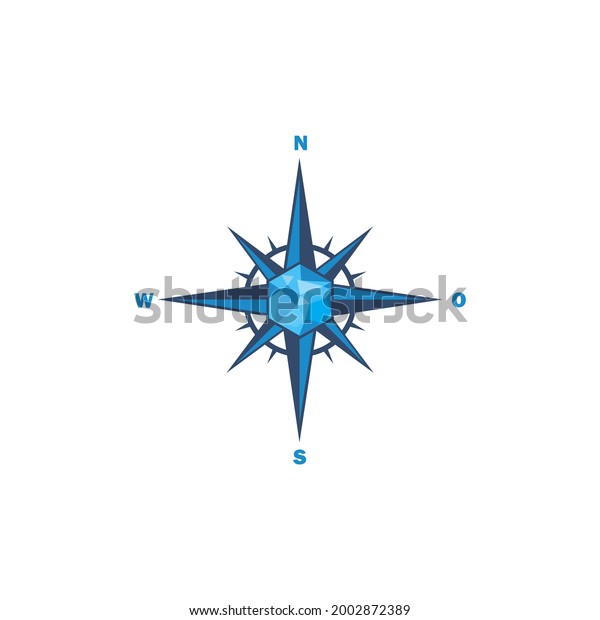 Diamond Compass Vector Illustration Directions Stock Vector (Royalty ...