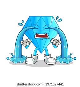 Diamond Cry Mascot Vector Cartoon Illustration Stock Vector (Royalty ...