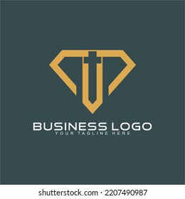 Diamond Design Logo Vector Cross Middle Stock Vector (Royalty Free ...
