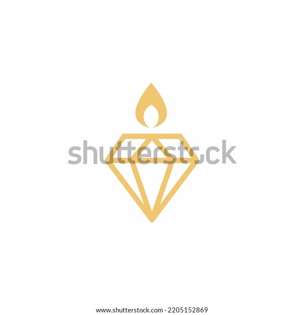 Diamond Fire Logo Minimalist Mono Lines Stock Vector (Royalty Free ...