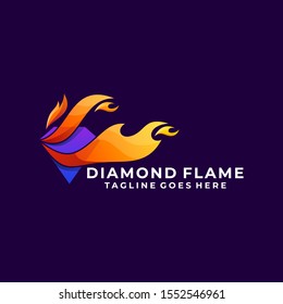 Diamond Flame Colorful Vector Template Design Stock Vector (Royalty ...