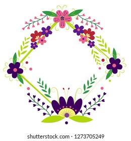 Diamond Floral Frame Stock Vector (Royalty Free) 1273705249 | Shutterstock