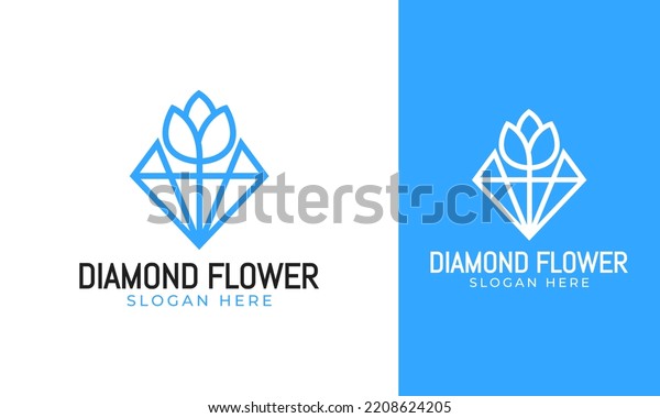 Diamond Flower Logo Design Symbol Jewelry Stock Vector (Royalty Free ...