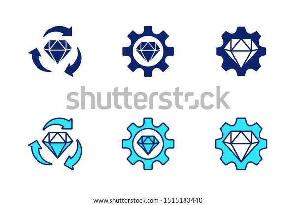 Diamond Gear Logo Vector Icon Set Stock Vector (Royalty Free ...