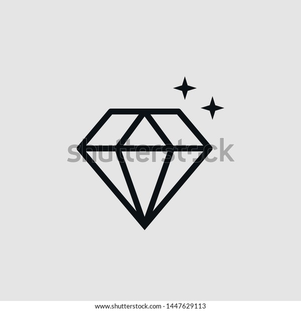 Diamond Gemstone Icon Symbol Vector Stock Vector (Royalty Free ...