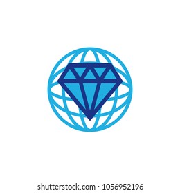 Diamond Globe Logo Icon Design Stock Vector (Royalty Free) 1056952196 ...