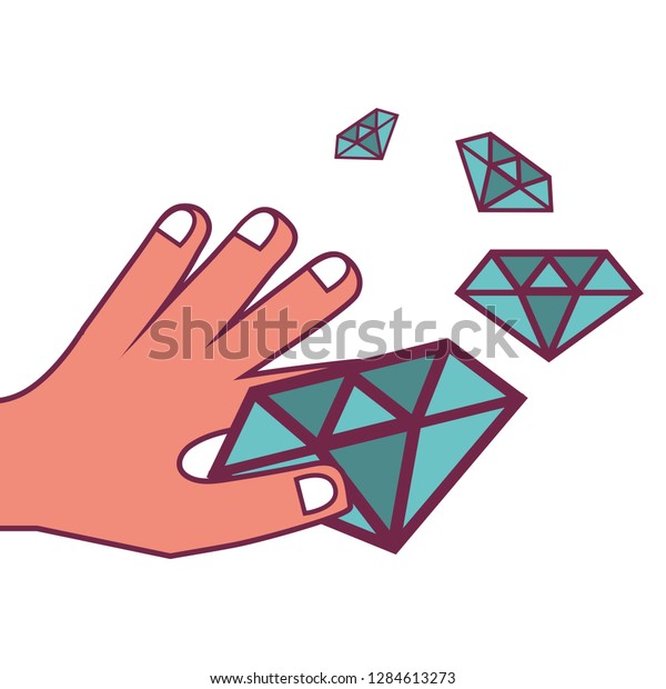 Diamond Hand Holding Stock Vector (Royalty Free) 1284613273