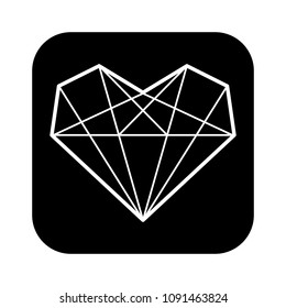 Diamond Heart Icon Stock Vector (Royalty Free) 1091463824 | Shutterstock