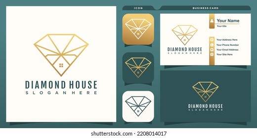 Diamond Home Logo Design Creative Concept Stock Vector (Royalty Free ...
