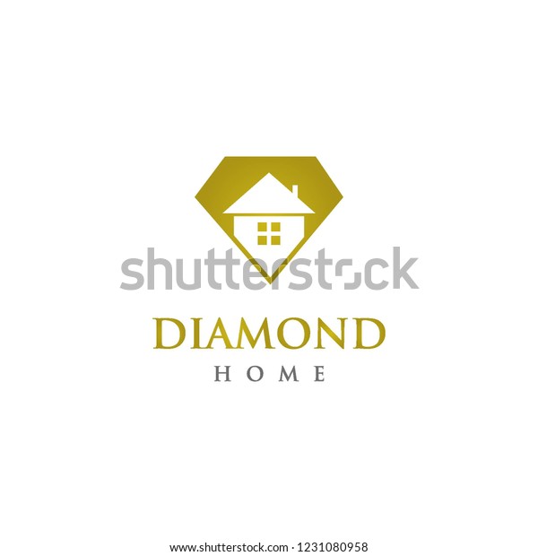 Diamond Home Logo Icon Vector Stock Vector (Royalty Free) 1231080958