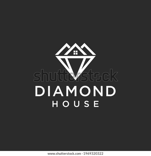 Diamond House Logo Design Vector Illustration Stock Vector (Royalty ...