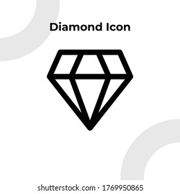 Diamond Icon Outline Style Vector Editable Stock Vector (Royalty Free ...