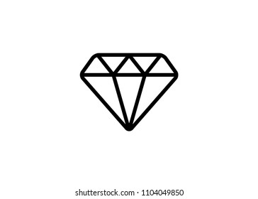 Diamond Icon Outline Vector Stock Vector (Royalty Free) 1104049850 ...