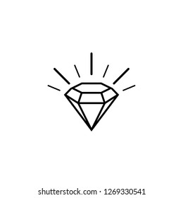 Diamond Icon Outline Vector Gemstone Symbol Stock Vector (Royalty Free ...
