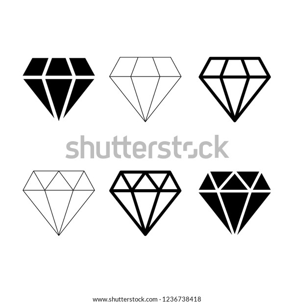 Diamond Icon Vector Brilliant Symbol Set Stock Vector (Royalty Free ...