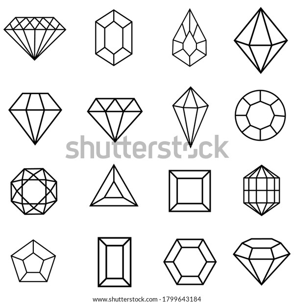 Diamond Icon Vector Symbol Isolated Illustration Stock Vector (Royalty ...