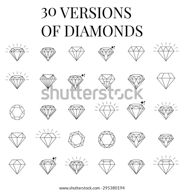 Diamond icons set, design