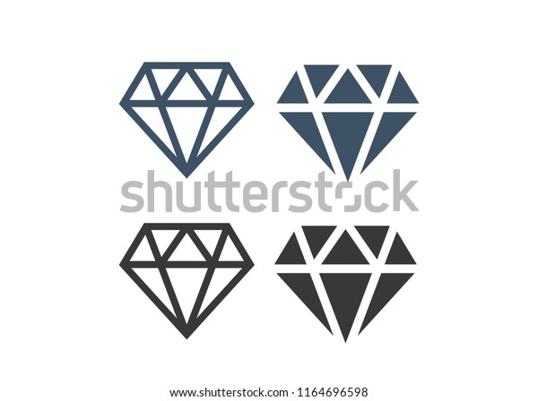 Diamond Icons Set Diamond Sign Set Stock Vector (Royalty Free ...