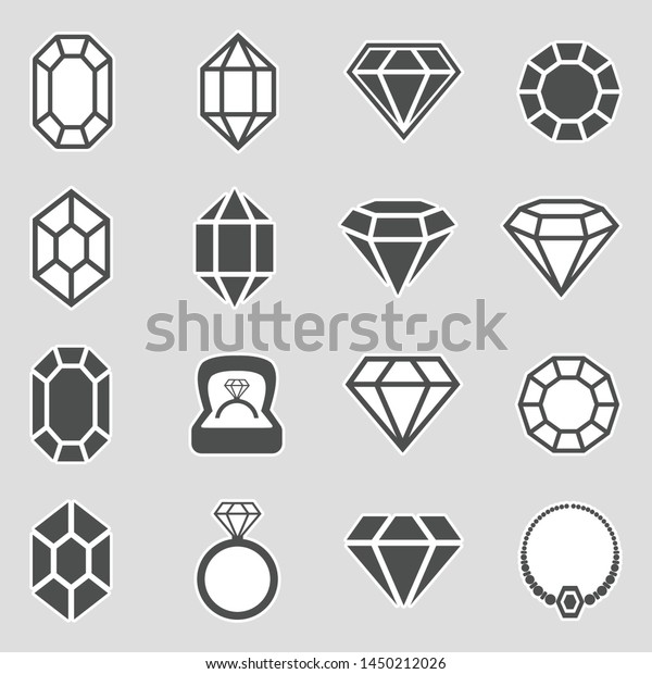 Diamond Icons Sticker Design Vector Illustration Stock Vector (Royalty ...