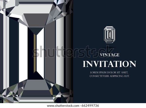Diamond Invitation Card Luxury Background Vector Stock Vector (Royalty ...