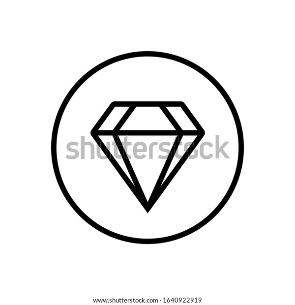 Diamond Line Art Vector Icon Ui Stock Vector (Royalty Free) 1640922919 ...
