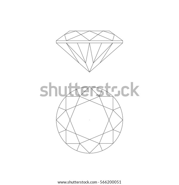Diamond Line Drawing On White Background Stock Vector (Royalty Free ...
