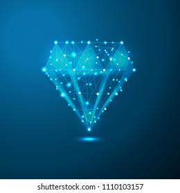 Diamond Low Poly Form Starry Sky Stock Vector (Royalty Free) 1110103157 ...