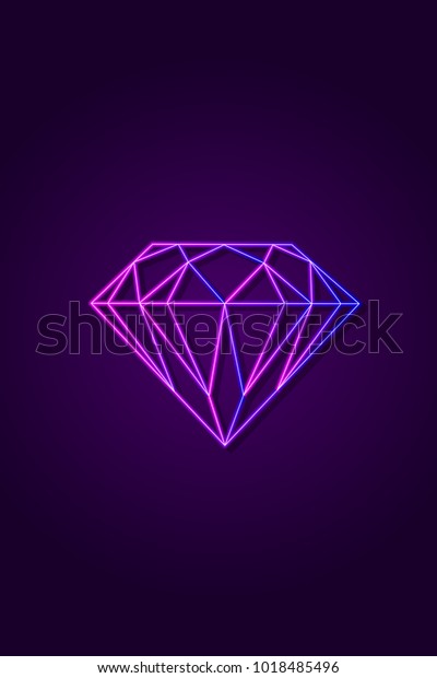Diamond Neon Sign Vector Illustration Stock Vector (Royalty Free ...