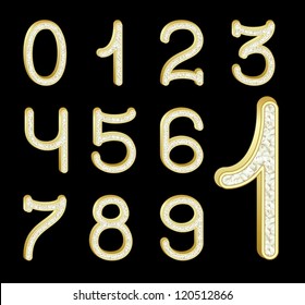 Diamond Numbers Set On Black Vector Stock Vector (Royalty Free) 120512866
