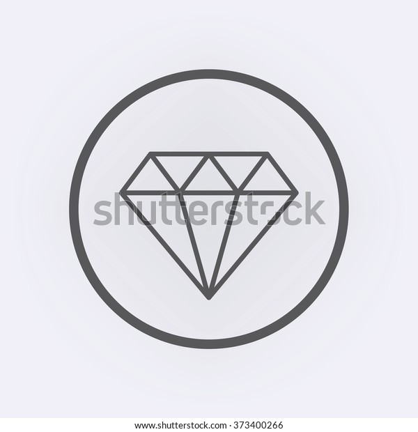Diamond Outline Icon Circle Vector Illustration Stock Vector (Royalty ...