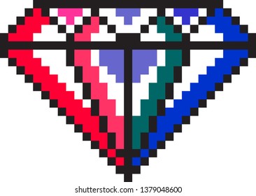 Diamond Pixels Art Stock Vector (Royalty Free) 1379048600 | Shutterstock