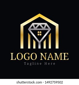 Diamond Residential Logo Design Template Stock Vector (Royalty Free ...
