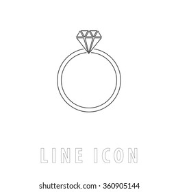 Diamond Ring Outline Simple Vector Icon Stock Vector (Royalty Free ...