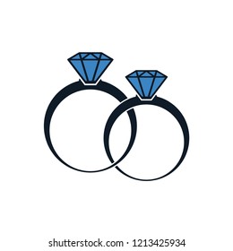 Diamond Ring Wedding Icon Logo Template Stock Vector (Royalty Free ...