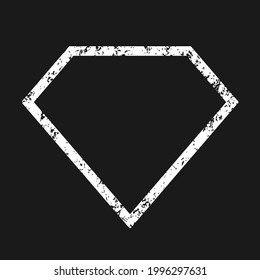Diamond Shape Frame Icon Grunge Texture Stock Vector (Royalty Free ...
