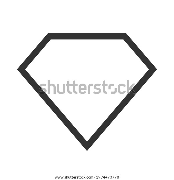 Diamond Shape Frame Icon Jewel Crystal Stock Vector (Royalty Free ...