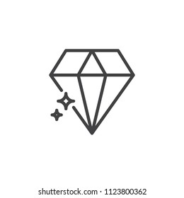 Diamond Shine Outline Icon Linear Style Stock Vector (Royalty Free ...