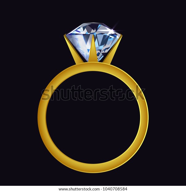 Diamond Shiny Bright Ring On Dark Stock Vector (Royalty Free ...