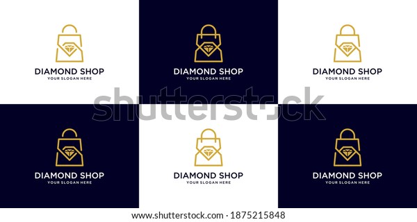 Diamond Shop Logo Design Collection Stock Vector (Royalty Free) 1875215848