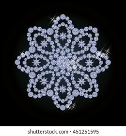 Diamond Snow Flower Vector Illustration Stock Vector (Royalty Free ...