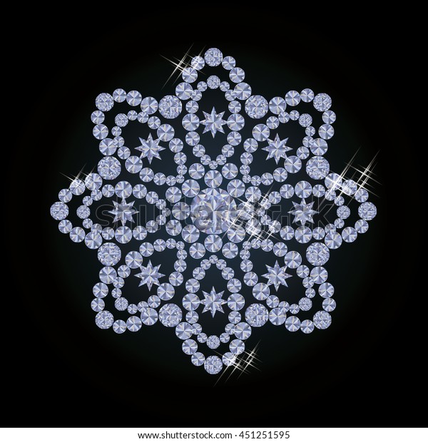 Diamond Snow Flower Vector Illustration Stock Vector (Royalty Free ...