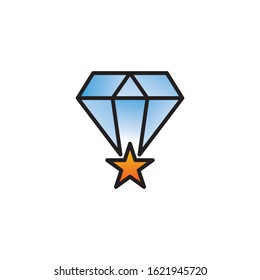 Diamond Star Logo Template Design Stock Vector (Royalty Free ...