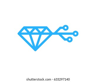 Diamond Tech Icon Logo Design Element Stock Vector (Royalty Free ...