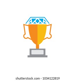 Diamond Trophy Logo Icon Design Stock Vector (Royalty Free) 1034122819 ...