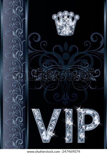 Diamond Vip Invitation Card Vector Illustration Stock Vector (Royalty ...