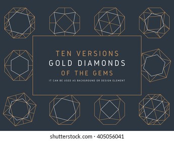 Diamonds Icons Set Design Element Symbol Stock Vector (Royalty Free ...