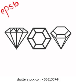 Diamonds Set Grey Icon Stock Vector (Royalty Free) 556130944 | Shutterstock