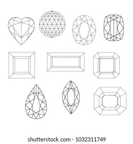 Diamonds Vector Illustration Flat Style Diamond Stock Vector (Royalty ...