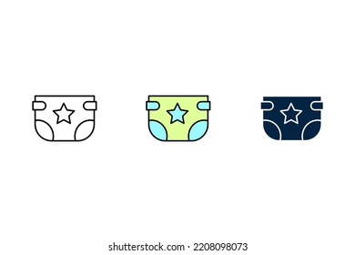 Diaper Icon Simple Element Illustration Diaper Stock Vector (Royalty ...