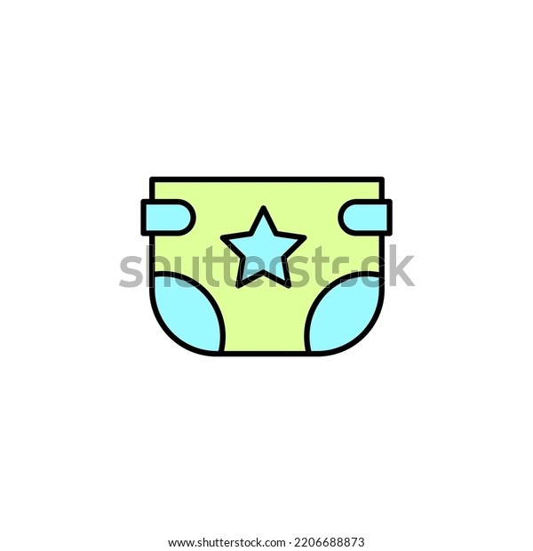 Diaper Icon Simple Element Illustration Diaper Stock Vector (Royalty ...